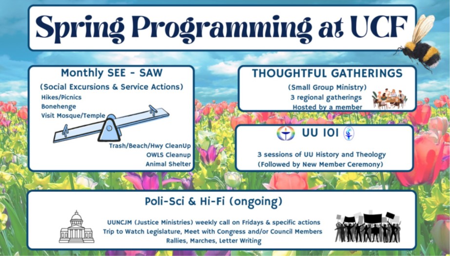 Spring and Summer Programming Overview - Unitarian Coastal Fellowship